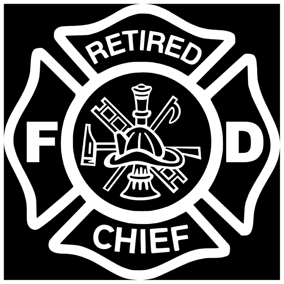 Retired Chief Firefighter Decal Vinyl Sticker EMR Fire Dept Rescue ...