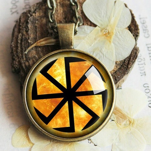 Kolovrat Slavic Symbol Sun Wheel Necklace, Kolovrat Pendant Slavic ...