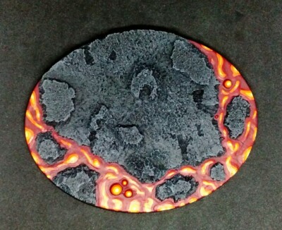 120mm x 92mm PAINTED oval resin base Lava for Warhammer 40k AoS | eBay UK
