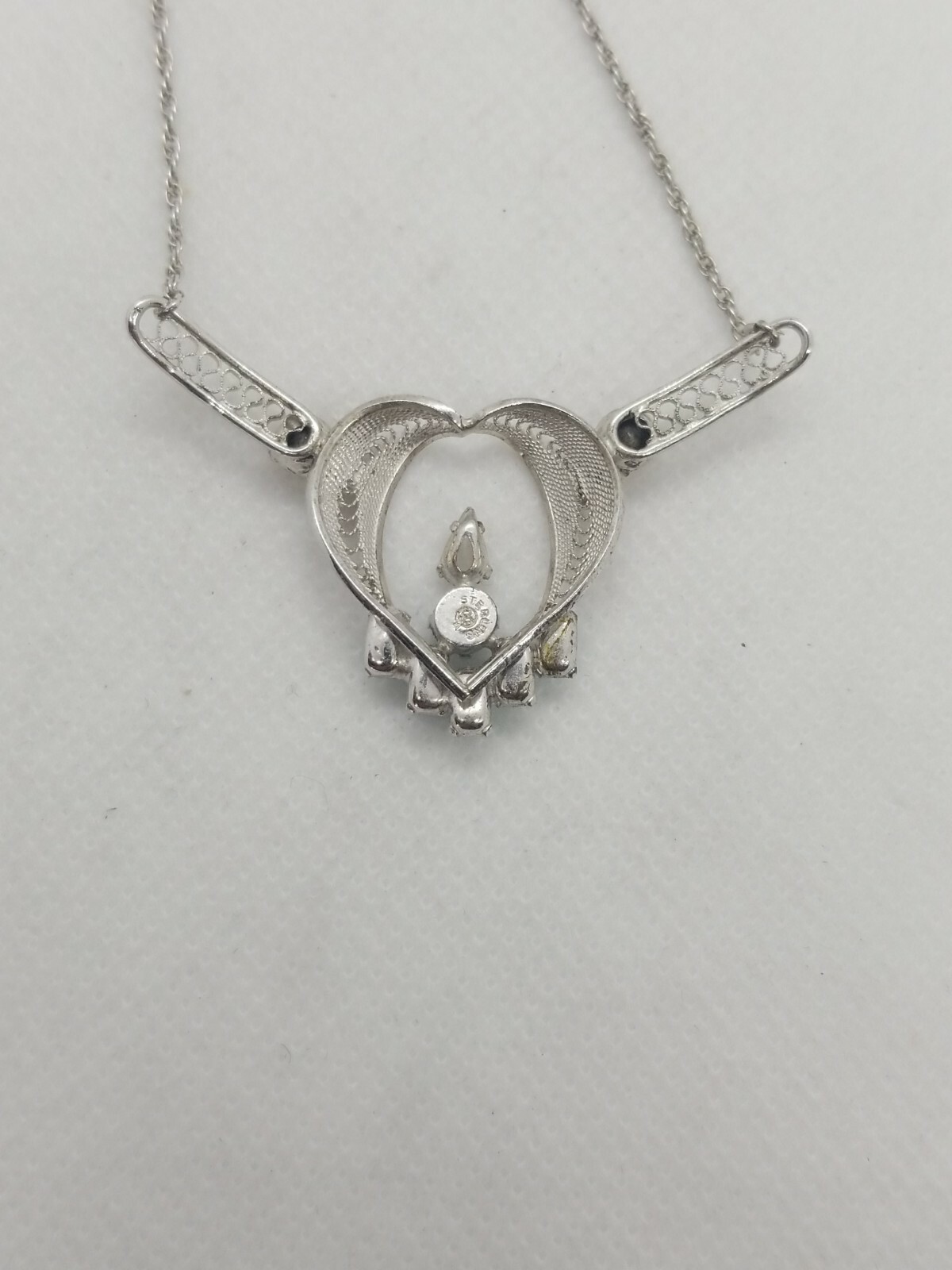 VINTAGE STERLING SILVER SIGNED CC HALLMARK HEART NECK… - Gem