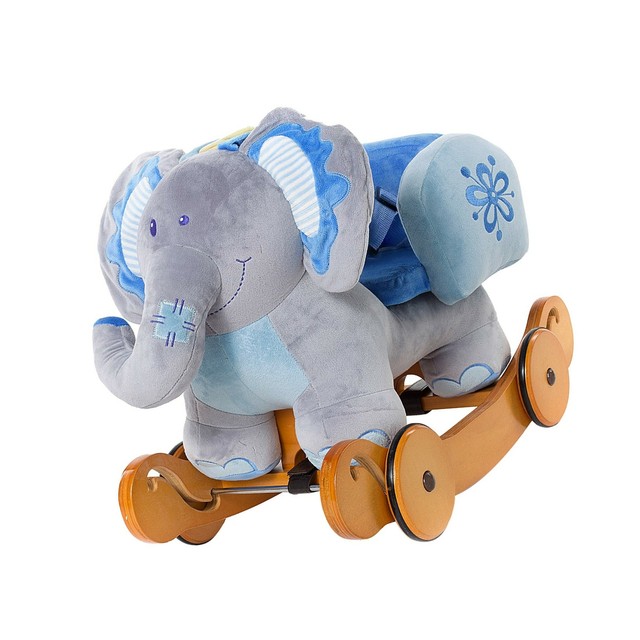 Labebe Child Rocking Horse Plush Stuffed Animal Rocker Toy 2 in 1 Blue ...