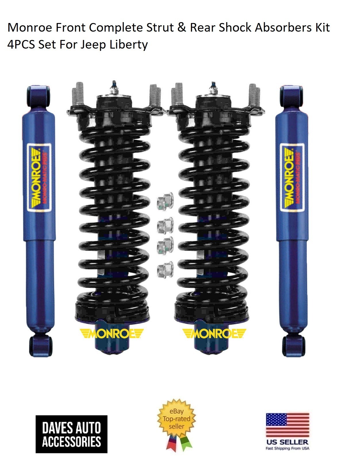Strut & Shocks Absorbers Kit Front-Rear Side For Jeep Liberty -Pack Of ...