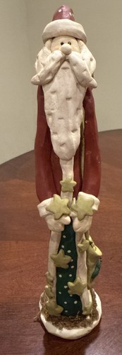 Vtg Polymer Clay Skinny Santa Figurine Folk Art Christmas Primitive | eBay