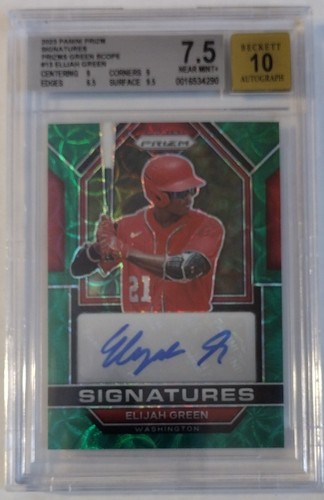 2022 Panini Prizm #13 Elijah Green Signatures Green Scope/75 BGS 7.5 ...