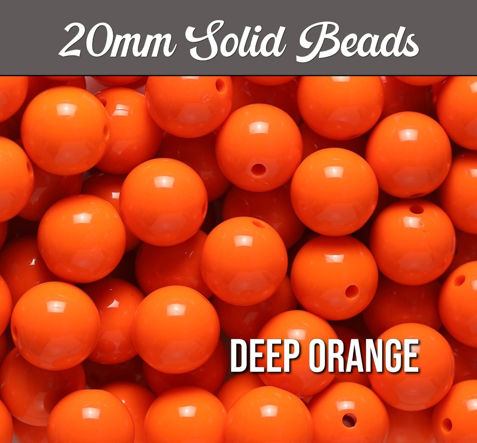 20mm Beads - 20 Pack of Chunky Bubblegum Beads, Round Acrylic Colorful ...