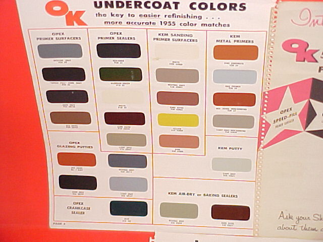 1955 SHERWIN-WILLIAMS AUTO BODY UNDERCOAT PAINT CHIPS SW OPEX KEM ...