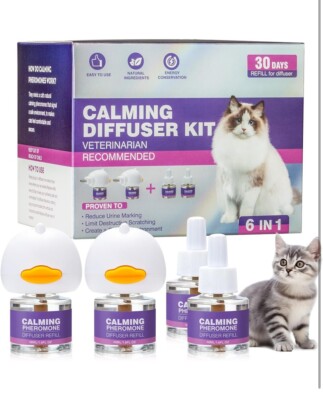 Cat Calming Pheromone Plug In Diffuser Kit Effectively Relieve Anxiety ...