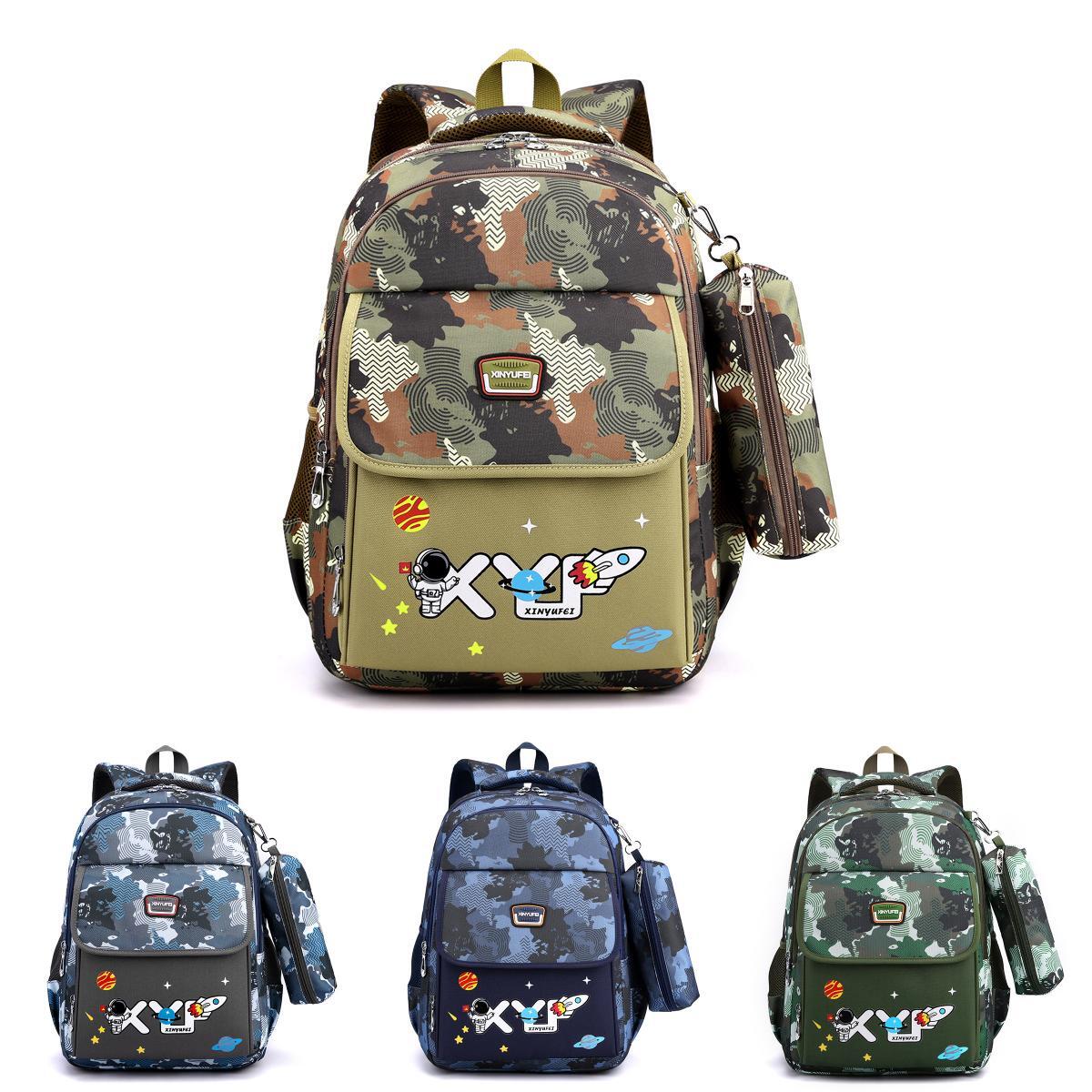 Trendy Student Backpack With High Color Value And Camouflage Ribbed ...