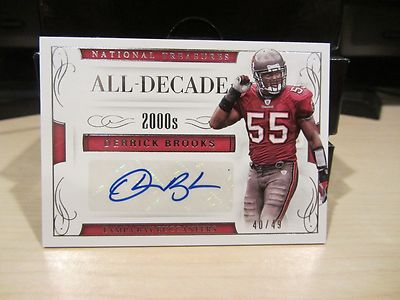 National Treasures All Decade Autograph Buccaneers Derrick Brooks 40/49 ...
