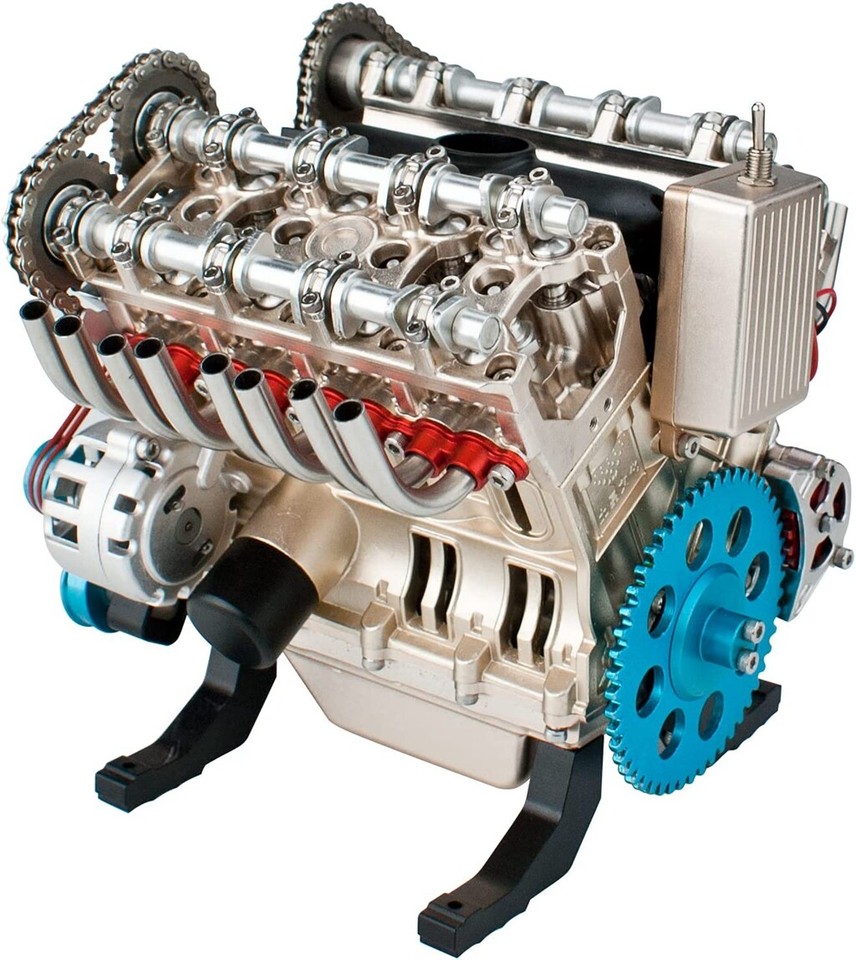 New V8 Engine Model 500+pcs Mechanical Model Kit Assembly Parts DIY Toy ...