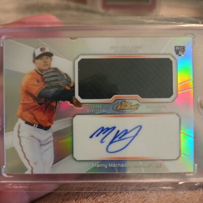 2013 Topps Finest Manny Machado Refractor Jumbo Patch Auto SP RPA ...