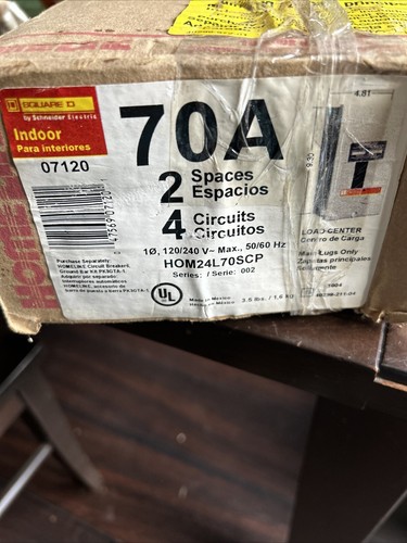 Square D Homeline Breaker Load Center HOM24L70RB outdoor 2 space 4 ...