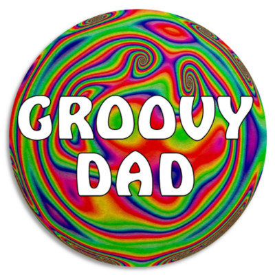 Groovy Dad - Circle Sticker Decal 3 Inch - Happy Father's Day Birthday ...