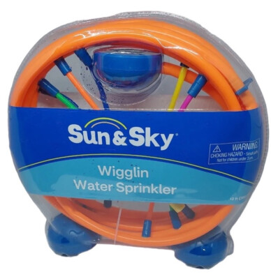 Sun & Sky Wigglin Water Sprinkler 12 foot Hose - Kids Outdoor Fun | eBay