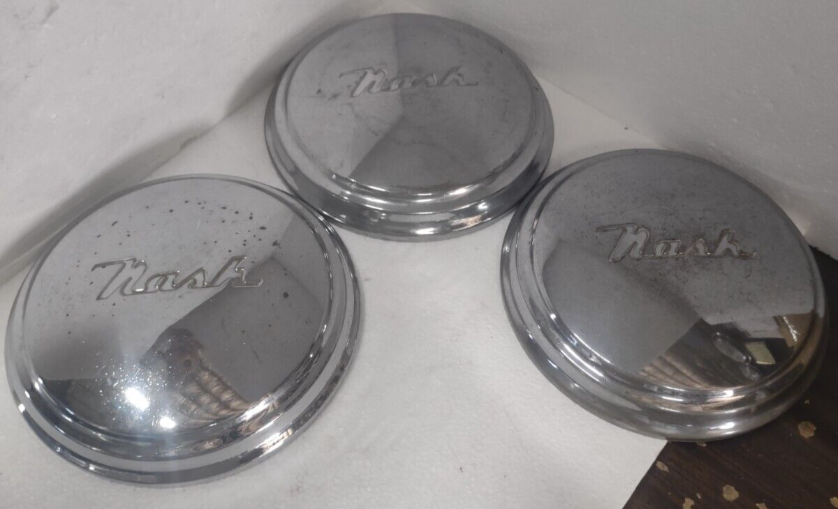 Vintage Nash Hubcaps set of 3 | eBay