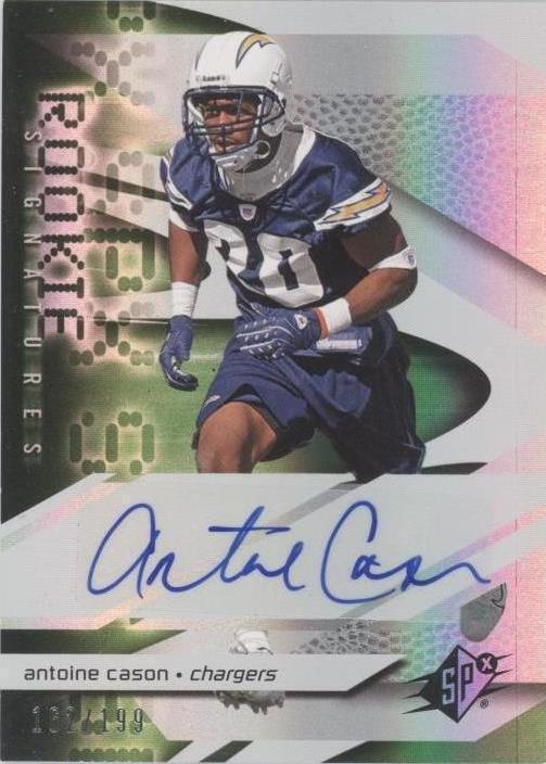 2008 SPx - Rookie Signatures Antoine Cason #190 Green /199 (AU, RC) for ...