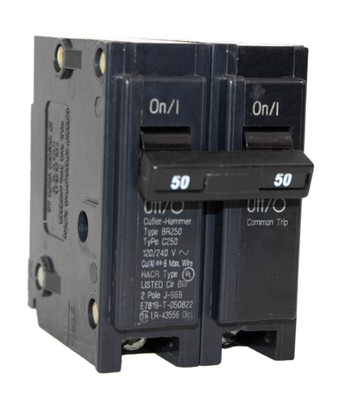 Cutler Hammer BR250 Breaker 50A 240V 2P 10KA | eBay