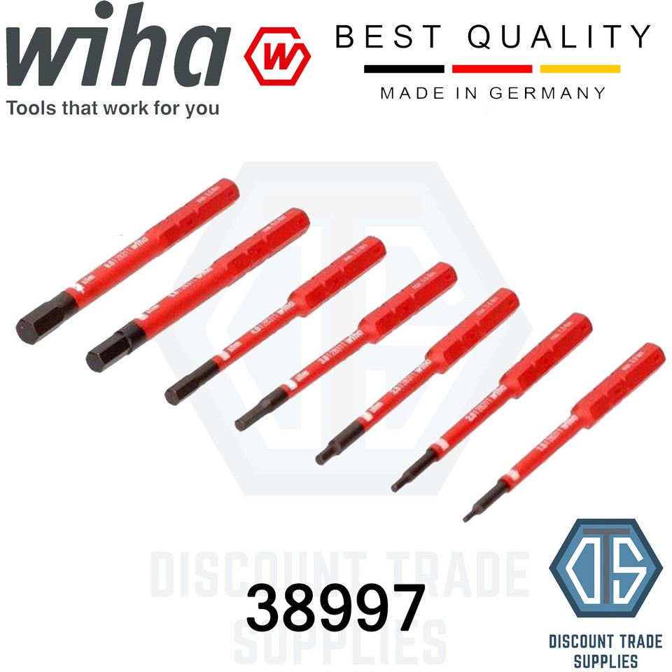 WIHA SlimBit SlimVario VDE SoftFinish Replacement Slim Bits PH1 PZ1 PZ2 ...