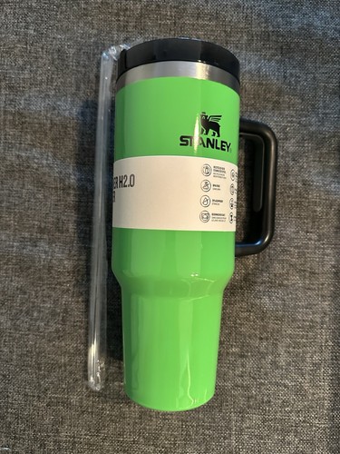Stanley NEON GREEN Black 40oz Flowstate Quencher H2.0 Tumbler Cup | eBay