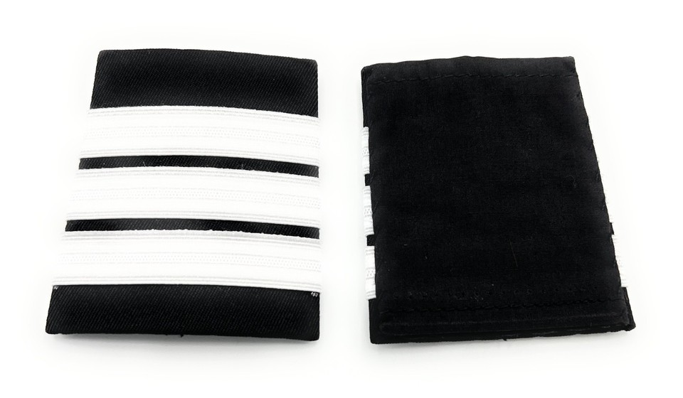 Epaulettes First Officers Co-Pilot Slight Curve Hard, Slip -On Silver ...