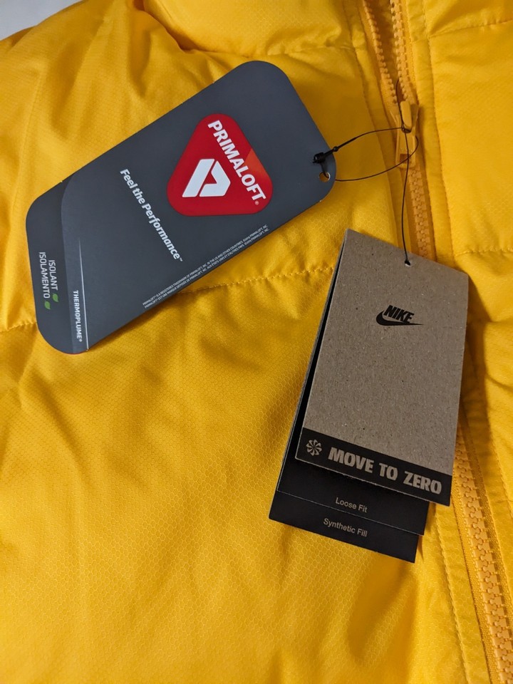 Nike Club Puffer Primaloft FB7368 739 man yellow jacket sz L Brand New ...