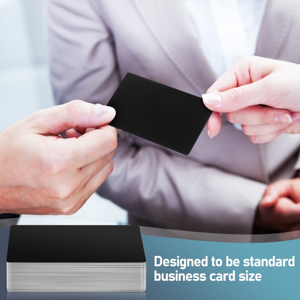 50 Pcs Name Tag Cards Black Metal Aluminum Alloy Engraving Blanks ...
