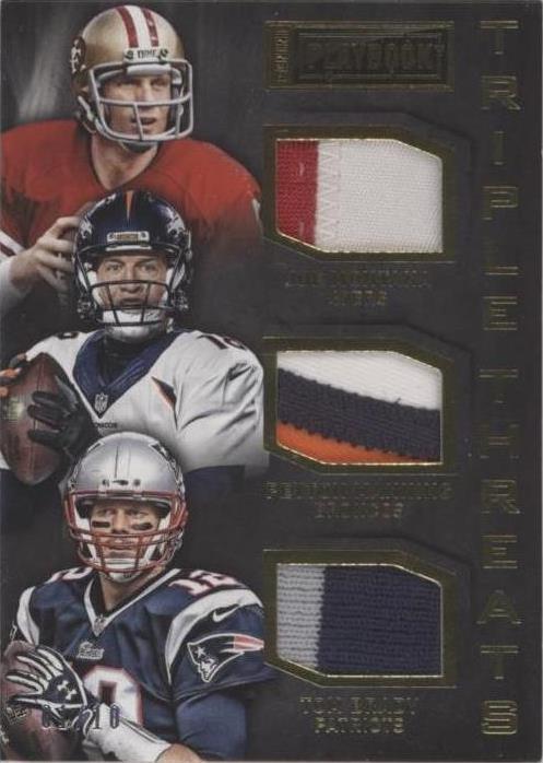 2015 Panini Playbook - Triple Threats Tom Brady, Peyton Manning, Joe ...