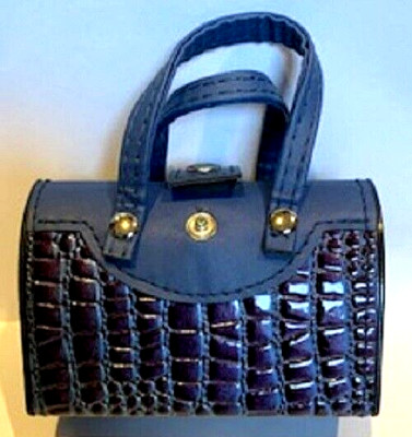 NEW Pursfection Blue Mini-Purse Style Manicure Kits with Mirror Faux ...