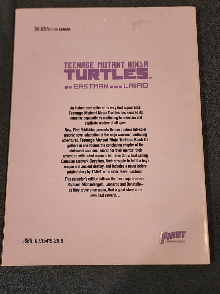 Teenage Mutant Ninja Turtles - First Graphic Novel - 3rd Printing - TPB ...