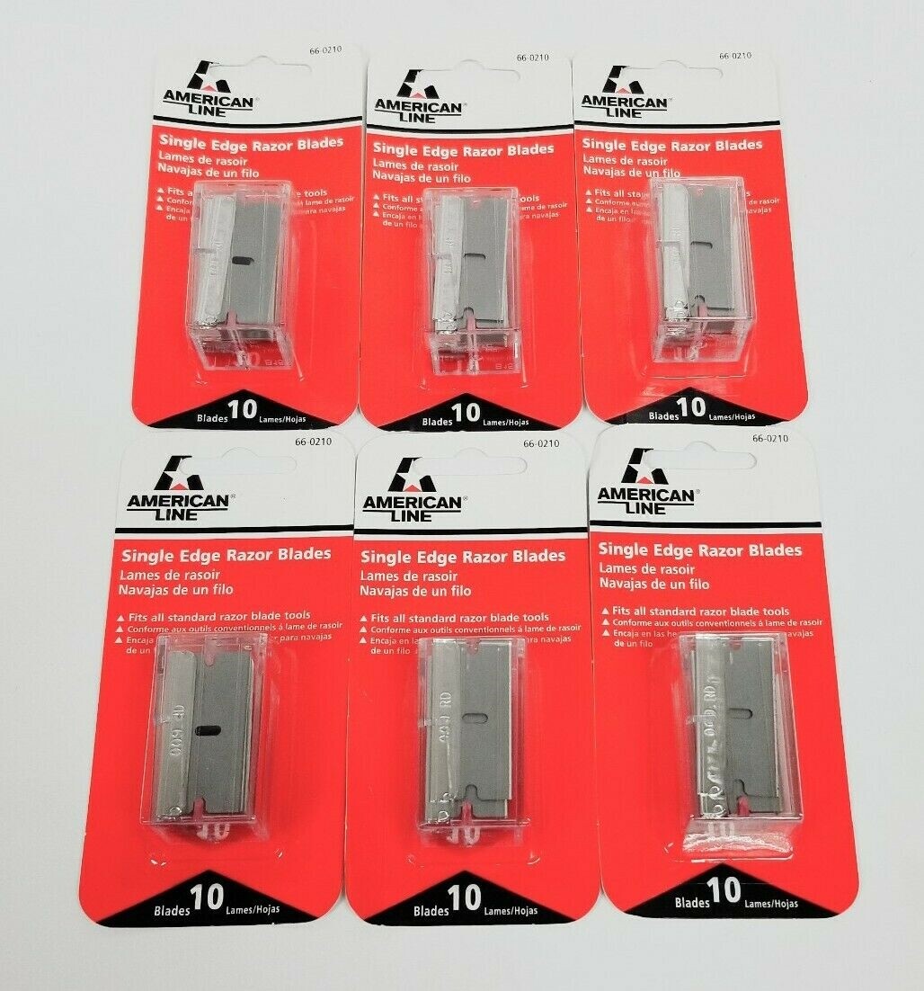 6 Packs of American Line Single Edge Razor Blades 10 Per Pack 66-0210 ...