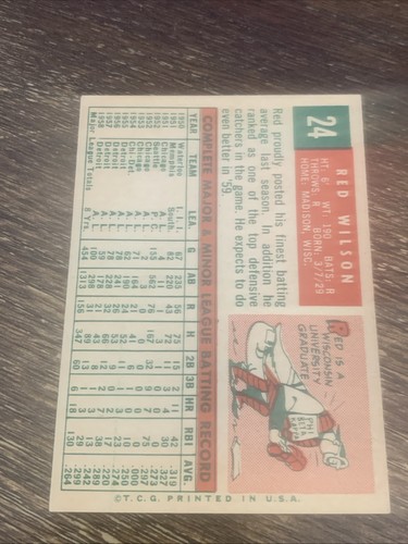 1959 TOPPS RED WILSON #24 DETROIT TIGERS EXCELLENT+ OR BETTER | eBay