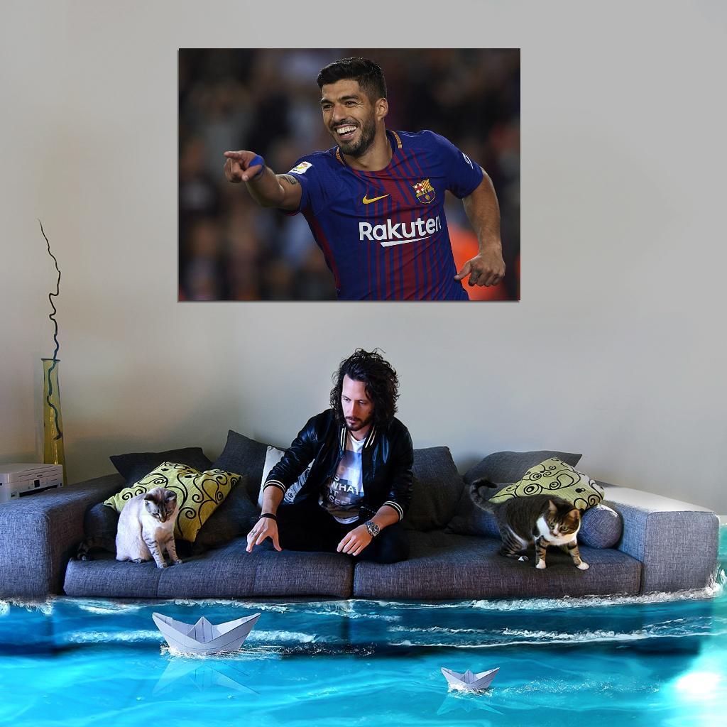 V7939 luis Suarez Beard Smile Sport Soccer Player Decor WALL POSTER ...