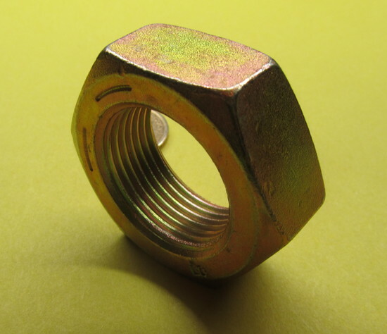 Zinc Yellow Thin Hex Nut, Grade 8 Steel, RH 1 1/4"-12 x 23/32" Height ...