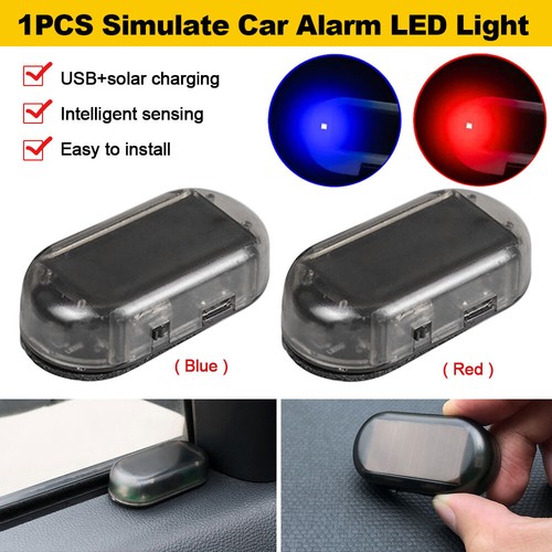 Solar Power Car Fake Alarm LED Anti-Theft Warning Lights Flashing ...