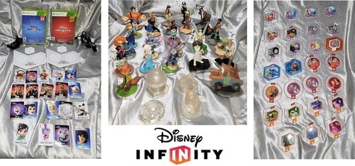 HUGE DISNEY INFINITY FIGURE / POWER DISC / CARD LOT MICROSOFT XBOX 360 ...
