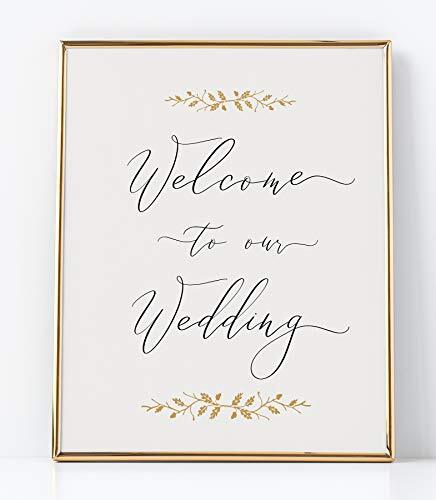 Welcome To Our Wedding Sign For Weddings 1 8x10 Pearl With Gold Accents ...