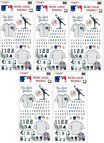 New York Yankees MLB baseball scrapbook stickers jersey personalize LOT ...