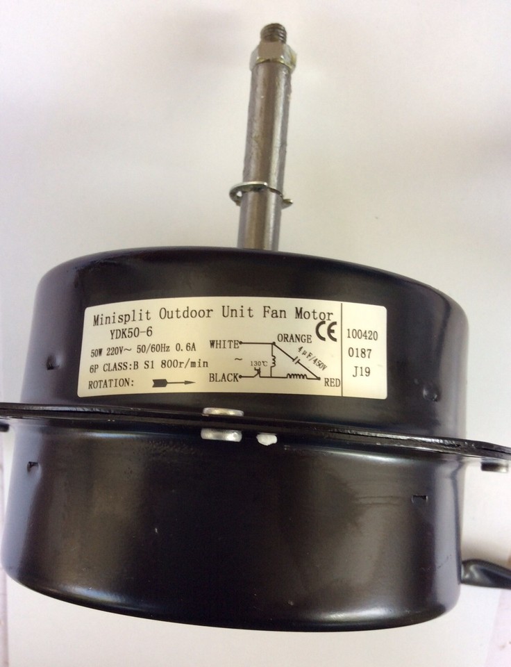 50 WATT MINI SPLIT CONDENSER FAN MOTOR 220V/50-60Hz-1/2" SHAFT DIAMETER ...