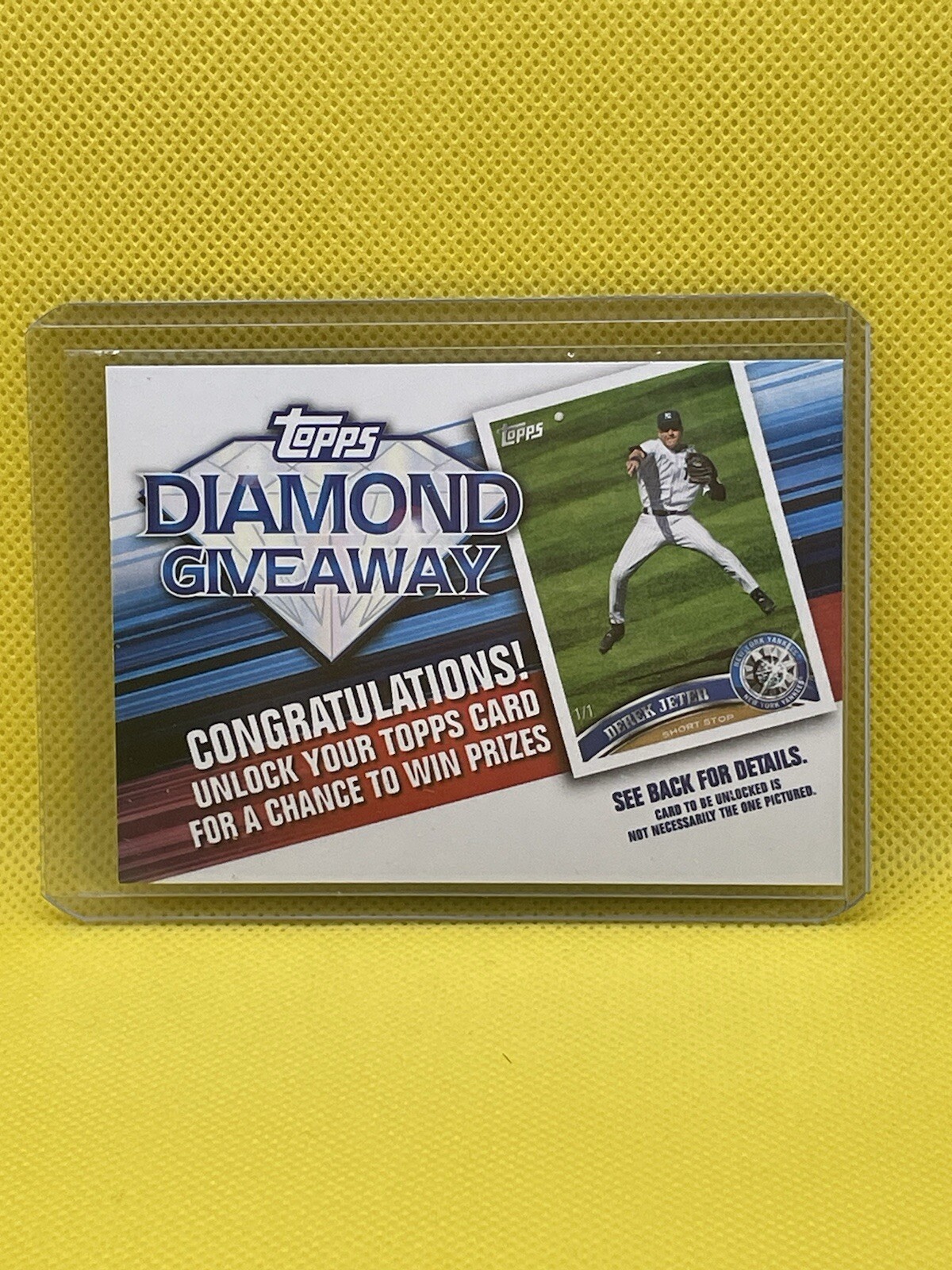 2011 Topps Redemptions Diamond Giveaway Code Cards #TDG-5 DEREK JETER ...