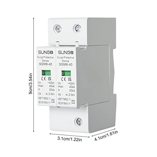 TKSE Whole House Surge Protector Voltage Surge Arrester Device 2P 40KA ...