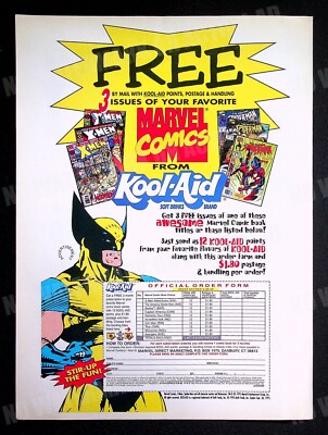 Kool-Aid + Marvel Comics Wolverine 1995 Trade Print Magazine Ad Poster ...