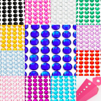Self Adhesive Crystal Blue Flat Back Acrylic Rhinestones Gems Diamante ...