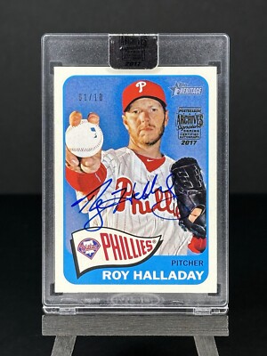🔥 2017 Topps Archives Postseason Signature Series Roy Halladay Auto 1/ ...