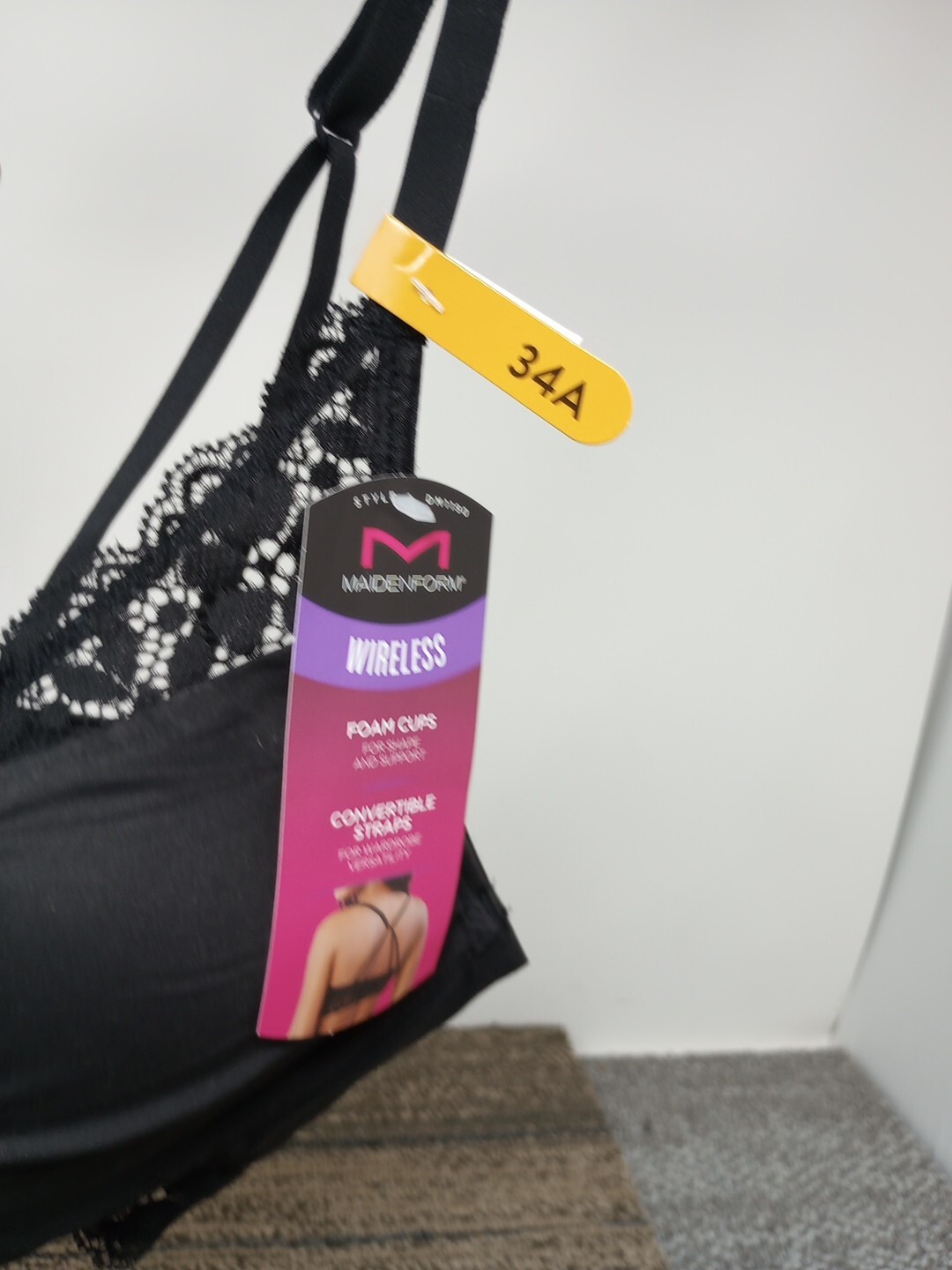 Maidenform 34A Pure Comfort Convertible Wireless Bra Lace Bralette ...