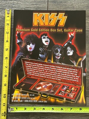 KISS Ad Advert Promo Flyer Box Set Premium Gold Edition Guitar Case ...