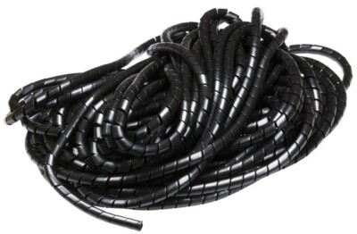 Spiral Cable Wrap Black Natural Flexible Cable Tidy Tube Trunking Wire ...