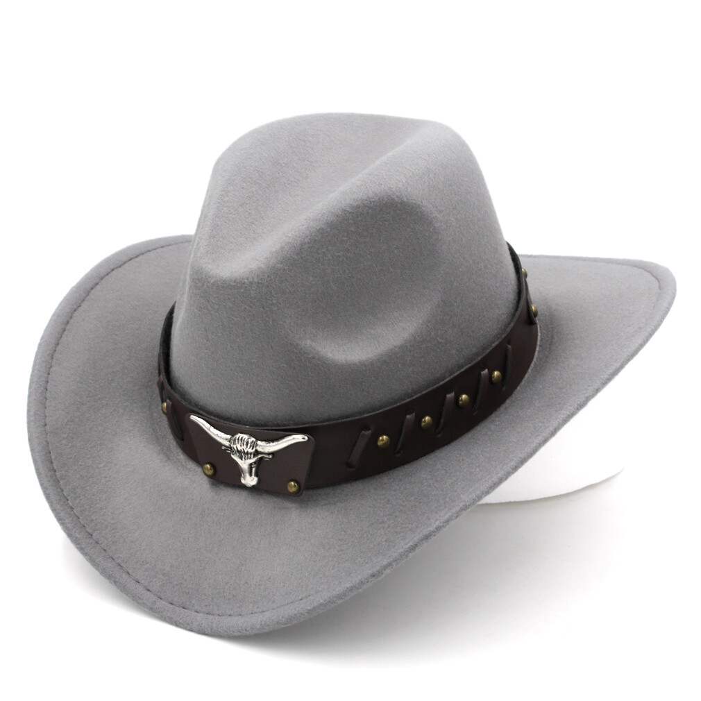 Wide Brim Western Cowboy Hat Cowgirl Cap Wool Blend Summer for Men ...
