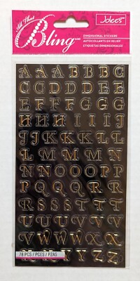 Mini Gold Foil Alphabet Capital Letters Scrapbooking Stickers by Jolee ...