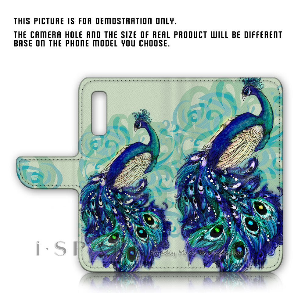 ( For Optus X Power 2 ) Flip Wallet Case Cover AJ21495 Peacock Paint ...