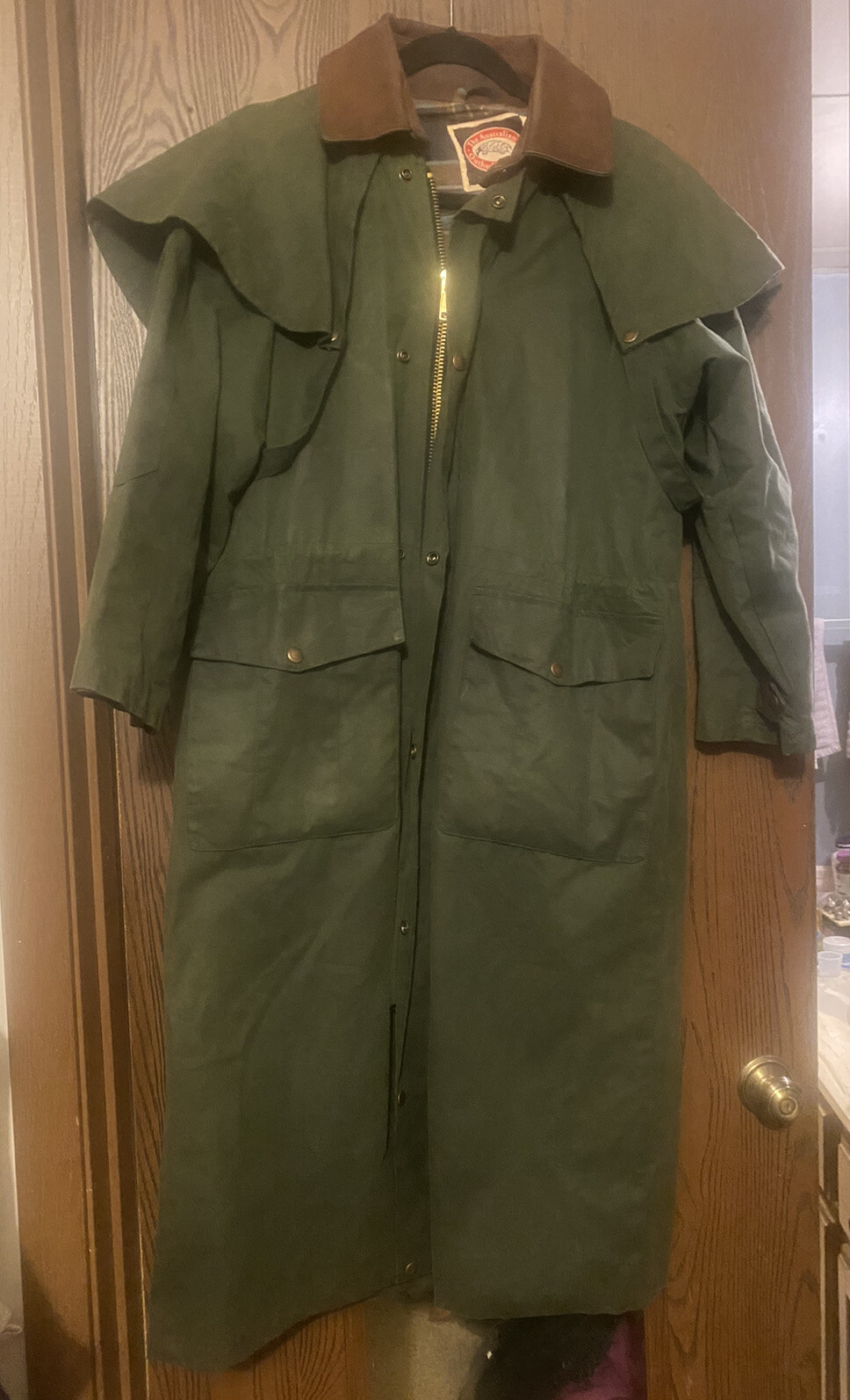 Australian Outback Collection Drover Coat Mens XS Duster Waxed Cotton ...